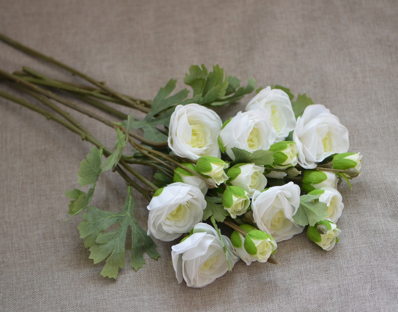 Cream White Ranunculus Real Touch Silk Ranunculus DIY Wedding - Etsy