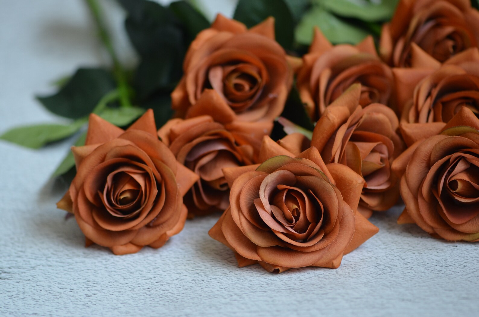 Burnt Orange Real Touch Silk Roses DIY Silk Bridal Bouquets - Etsy