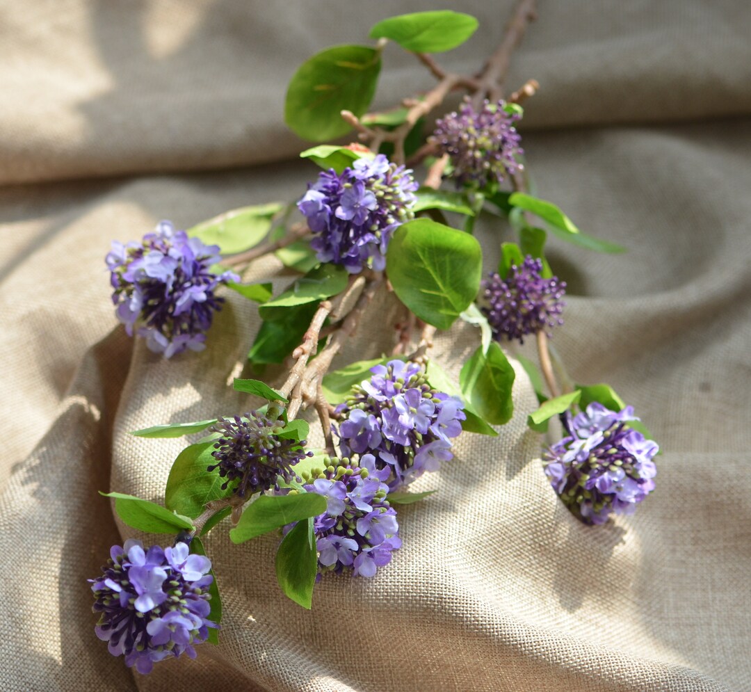 Purple Ball Flowers Silk Small Ball Flowers Floral Arrangement Fillers ...