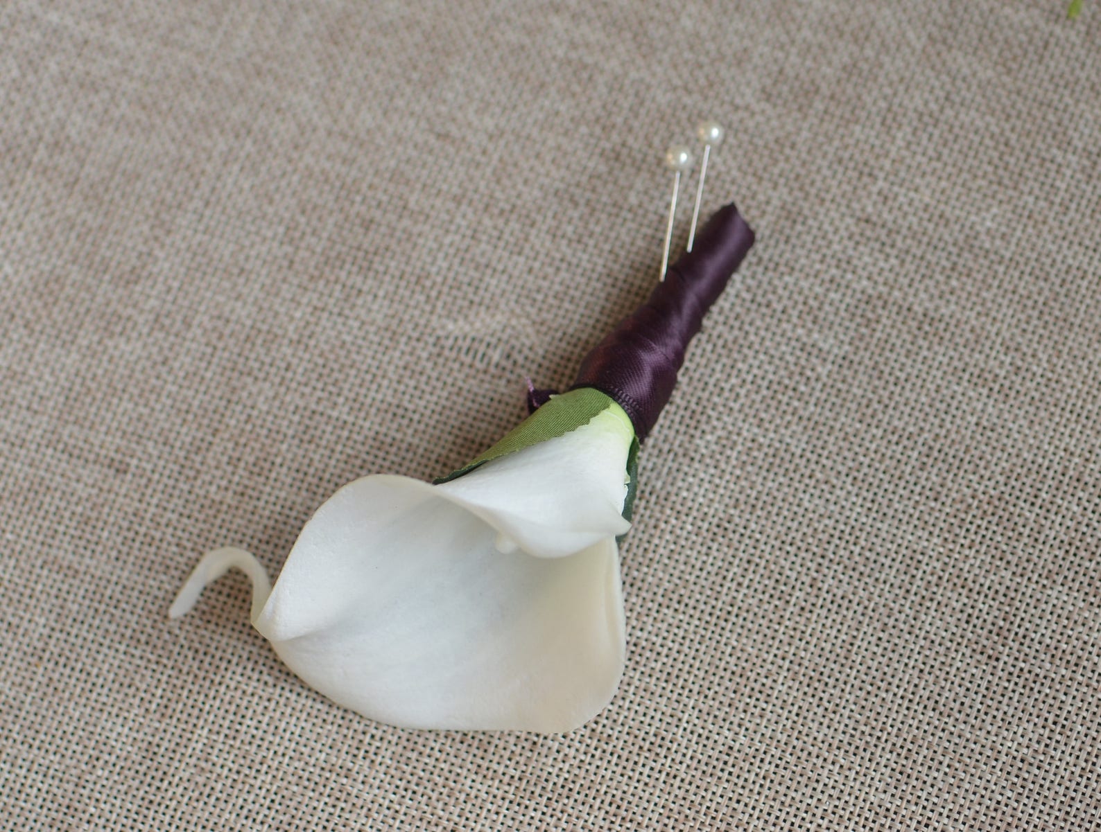 Ivory Calla Lily Boutonnieres Real Touch Flowers Wedding Boutonnieres ...