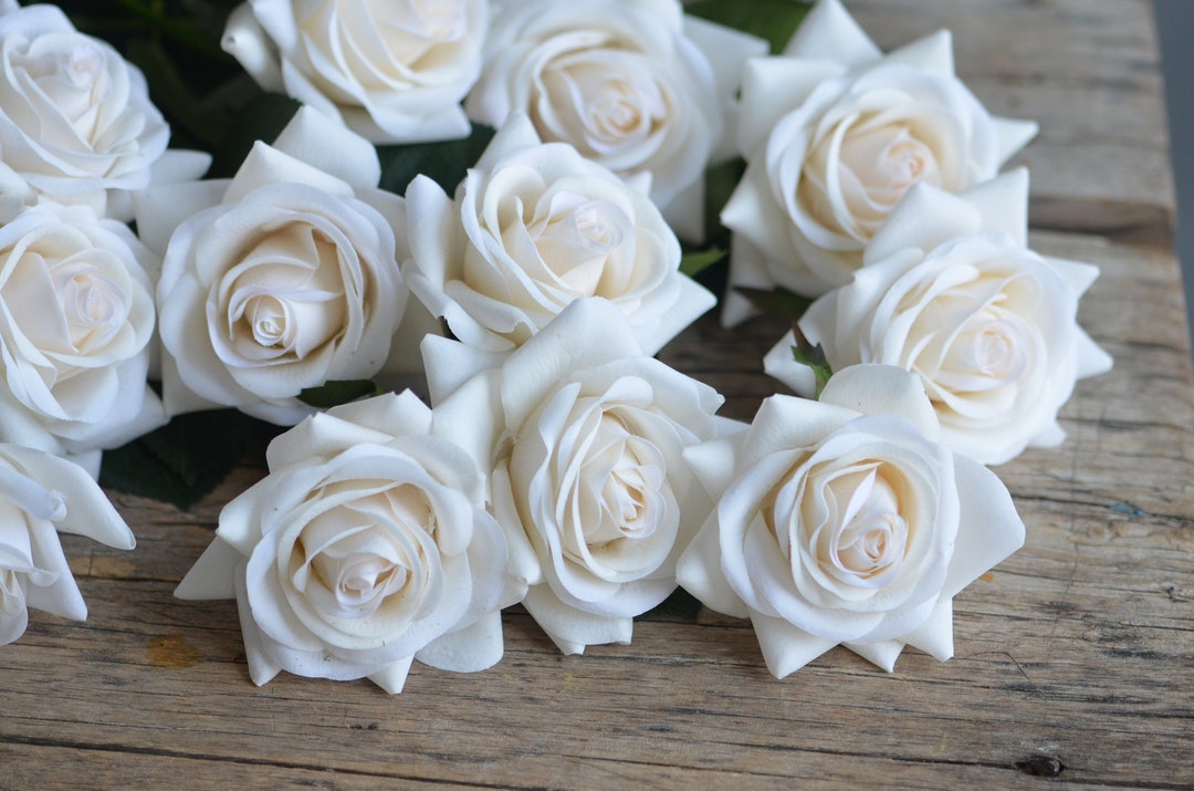 Morandi White Real Touch Roses, Aritificial Flowers, DIY Florals ...