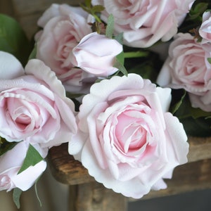 29.5" Real Touch Artificial Light Pink Rose, Baby Pink/pale Pink, Luxry ...