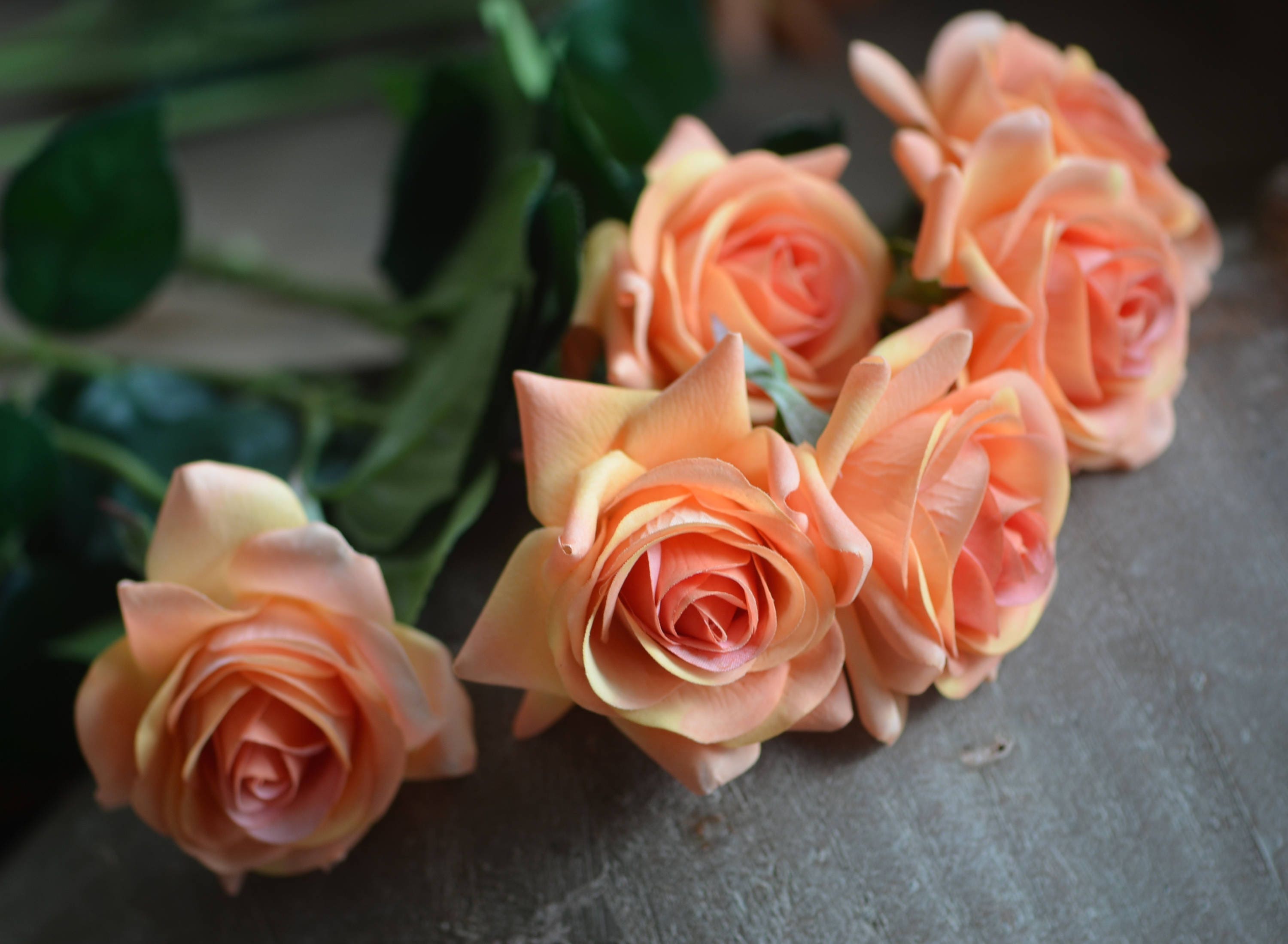 Orange Real Touch Silk Roses DIY Wedding Bouquets Silk Bridal | Etsy