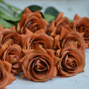 Burnt Orange Real Touch Silk Roses, DIY Florals | Wedding/home/kitchen ...