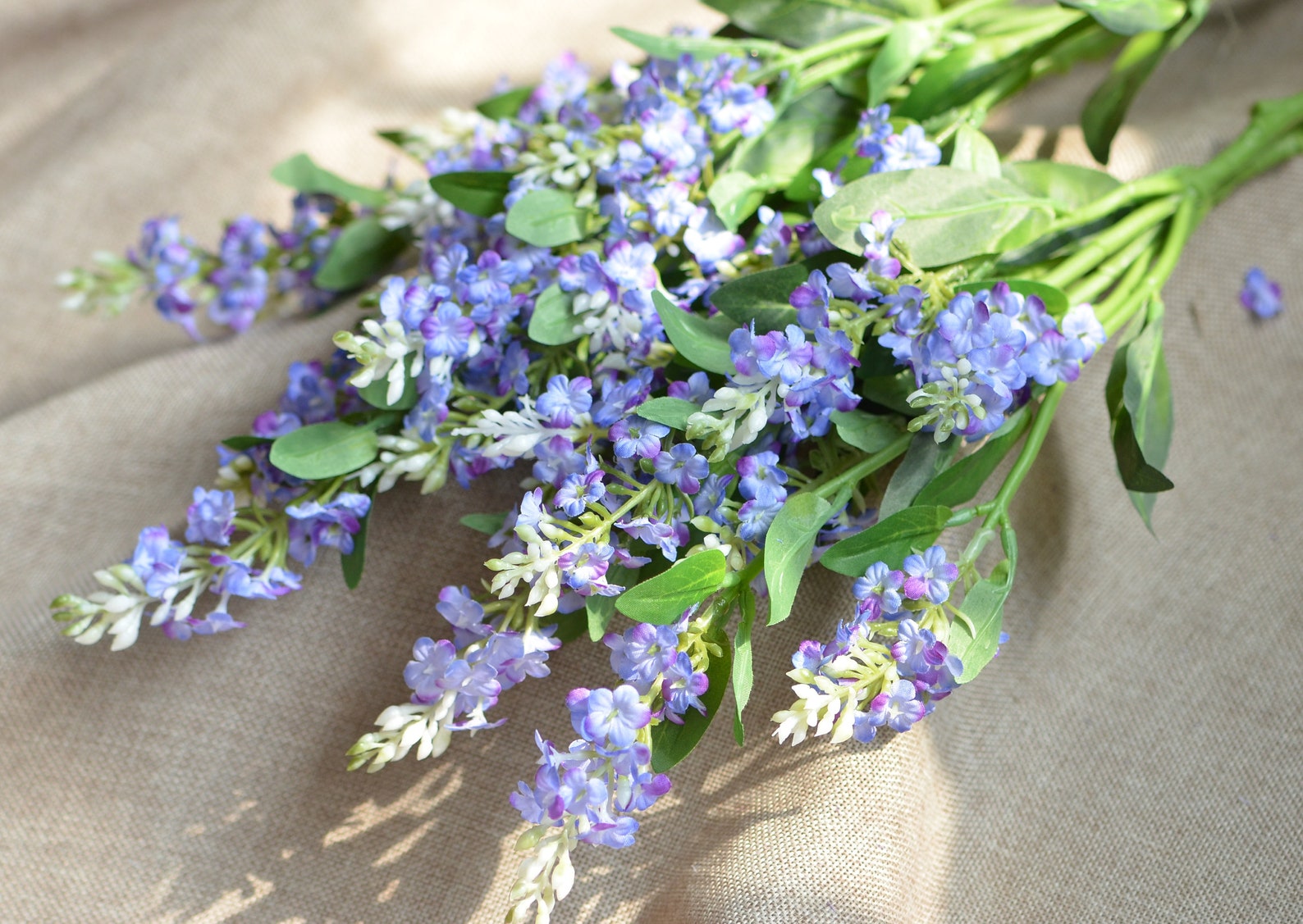 Silk Blue Purple Lavender Small Blue Flowers Floral - Etsy