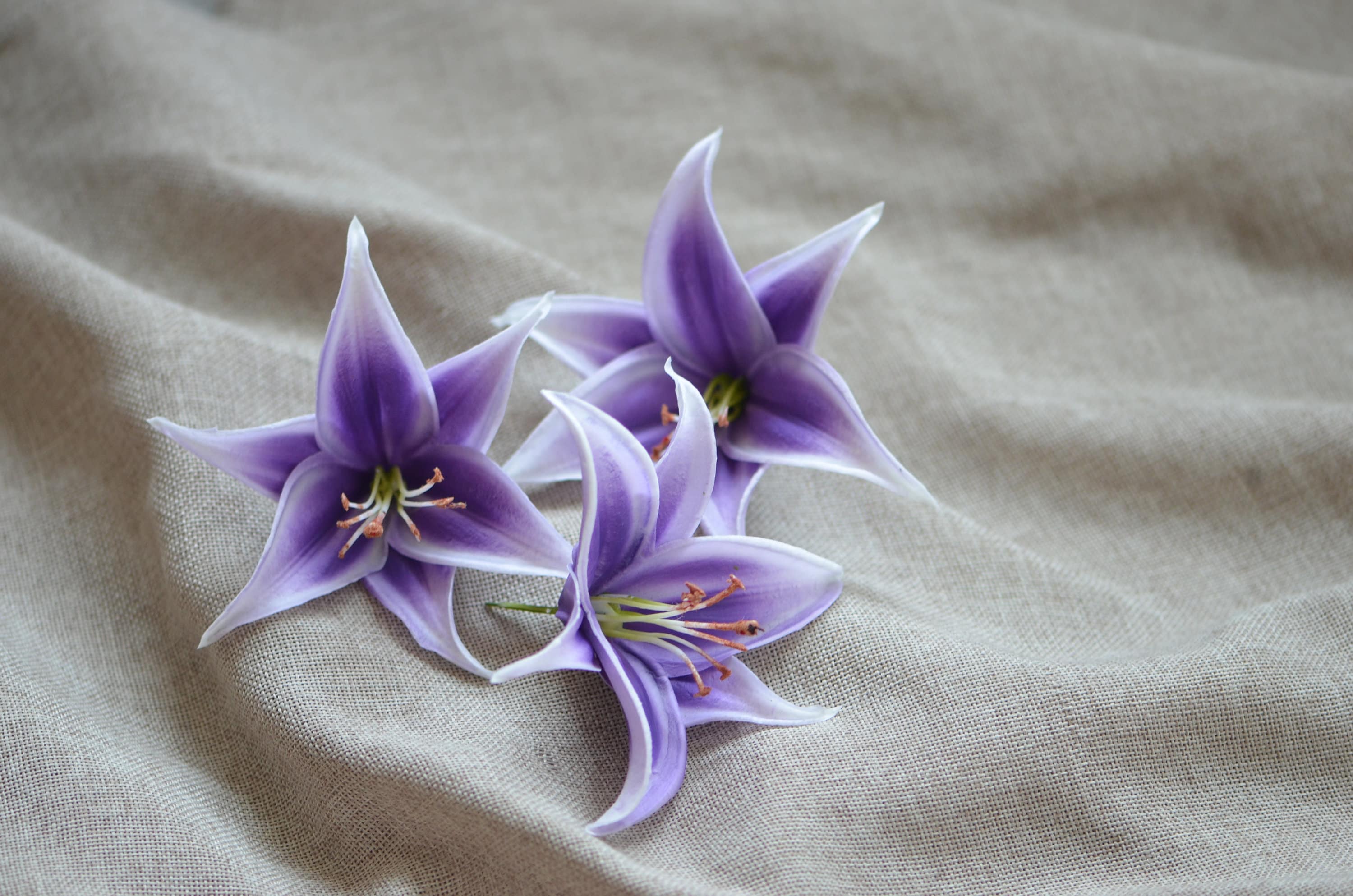 Purple Tiger Lily Head Blooms Real Touch Flowers DIY Wedding - Etsy ...