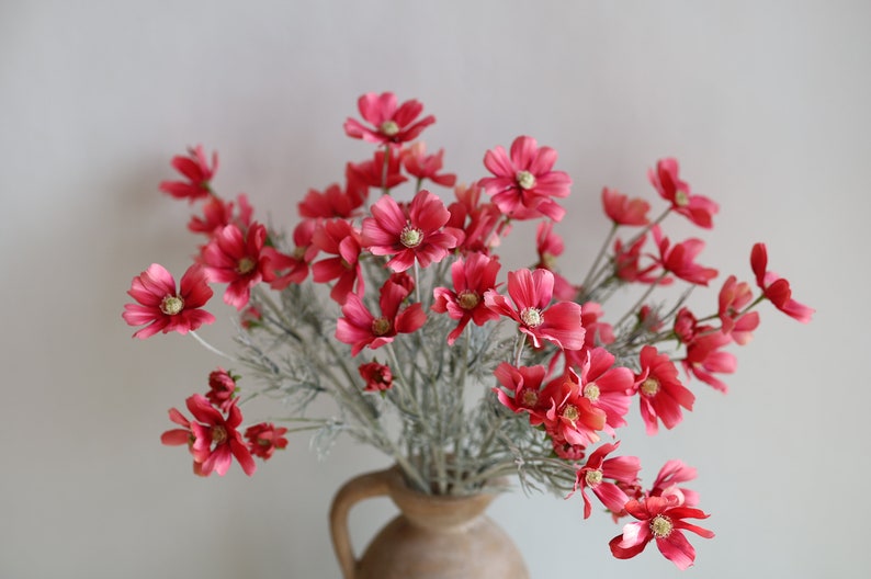 23.5" Hot Pink Fake Cosmos Wildflowers Branch, Spring Summer Plant, DIY ...