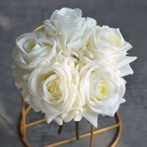 5 Stems Real Touch Rose Bundle, Rose Arrangement, Small Table ...
