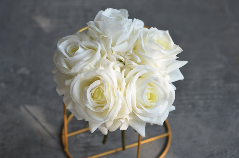 5 Stems Real Touch Rose Bundle, Rose Arrangement, Small Table ...