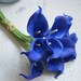 10 Dark Royal Blue Calla Lilies Real Touch Flowers DIY Silk - Etsy