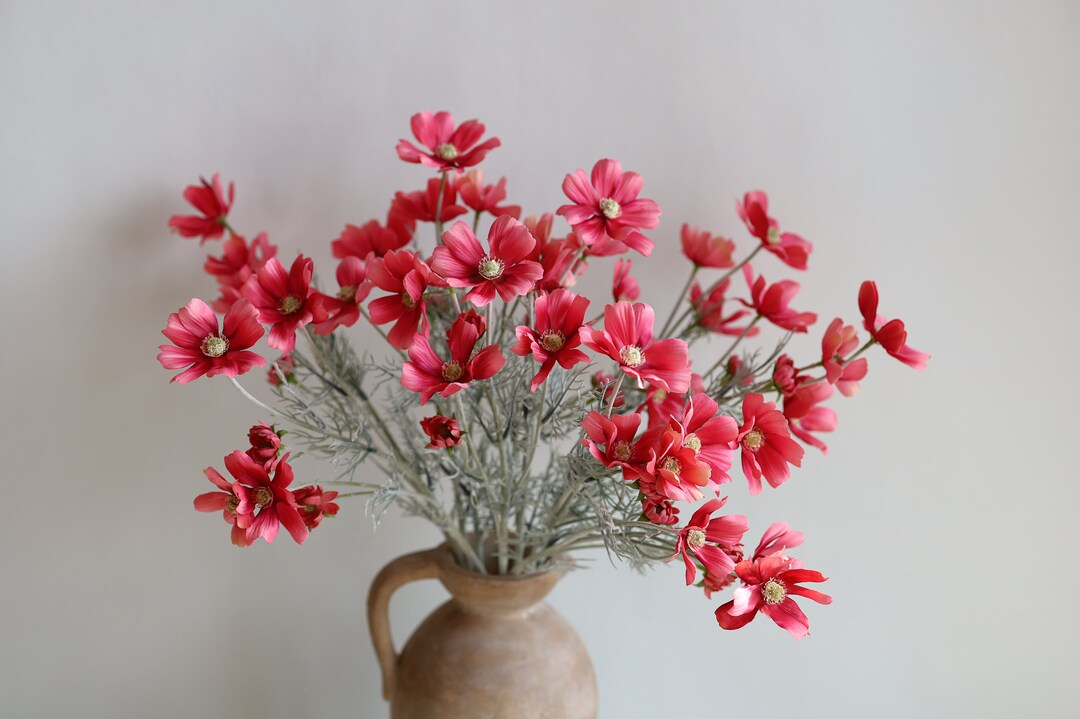 23.5" Hot Pink Fake Cosmos Wildflowers Branch, Spring Summer Plant, DIY ...