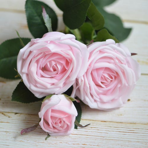 Real Touch Pale Pink Roses Buds Silk Roses DIY Wedding Flowers - Etsy