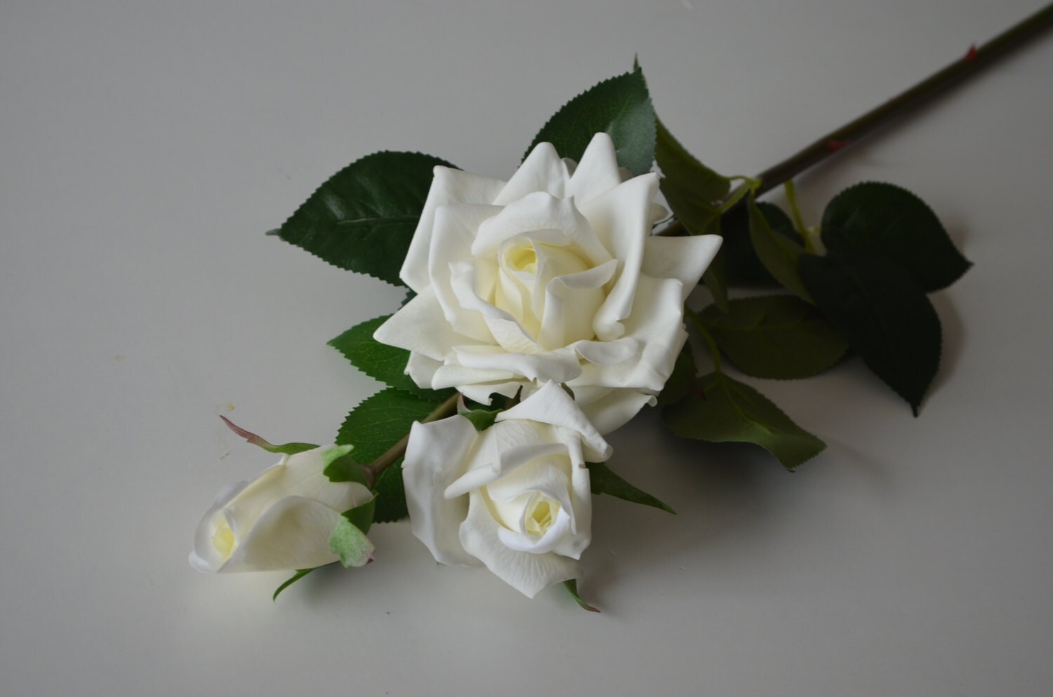 Cream White Roses Real Touch Roses Stems 3 Heads/stem DIY - Etsy