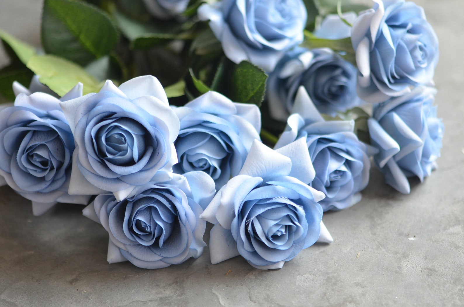 17 Dusty Blue Real Touch Faux Roses DIY Florals Supply - Etsy