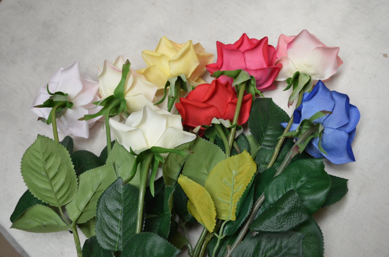 Real Touch Roses Red Cream Blue Blush Champagne Silk Roses DIY Wedding ...