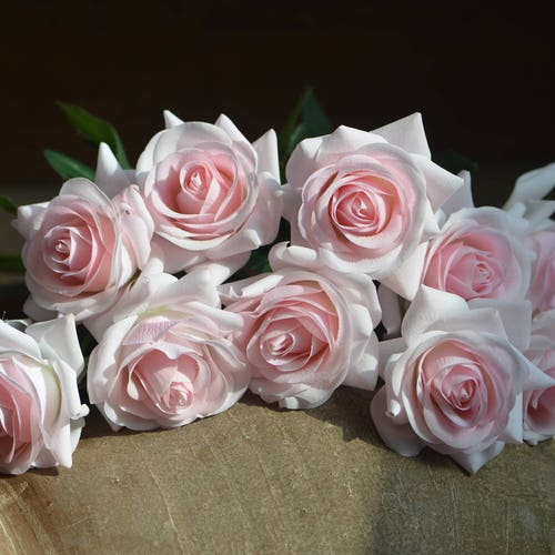 Real Touch Pale Pink Roses Buds Silk Roses DIY Wedding Flowers - Etsy