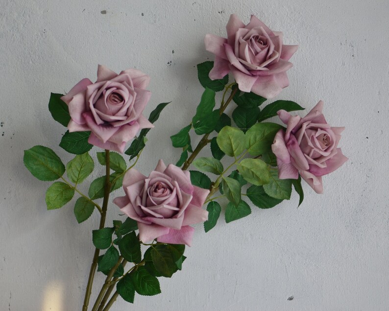 Real Touch Smoky Lavender Faux Rose, DIY Wedding Centerpiece - Etsy UK