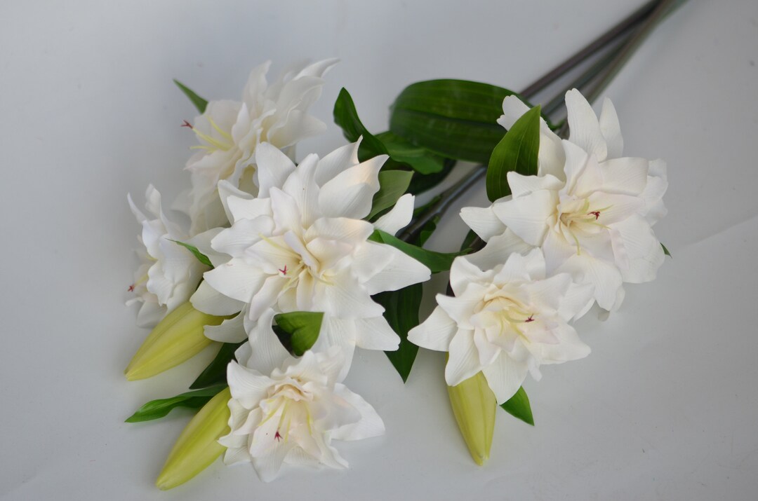 Ivory Real Touch Lily, Light Yellow, Orange, Lilac Artificial Fall ...