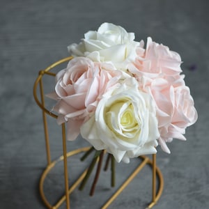 5 Stems Real Touch Rose Bundle, Rose Arrangement, Small Table ...