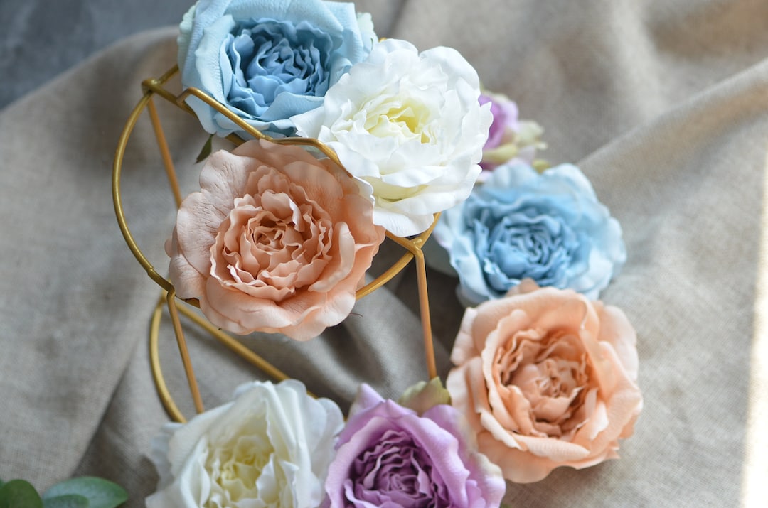 Morandi Color Scheme, Rose Cake Toppers, Blue Cake Decorations, Faux ...