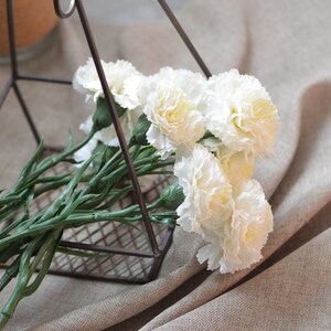 17" Real Touch Ivory White Carnations, Artificial Flower, DIY ...