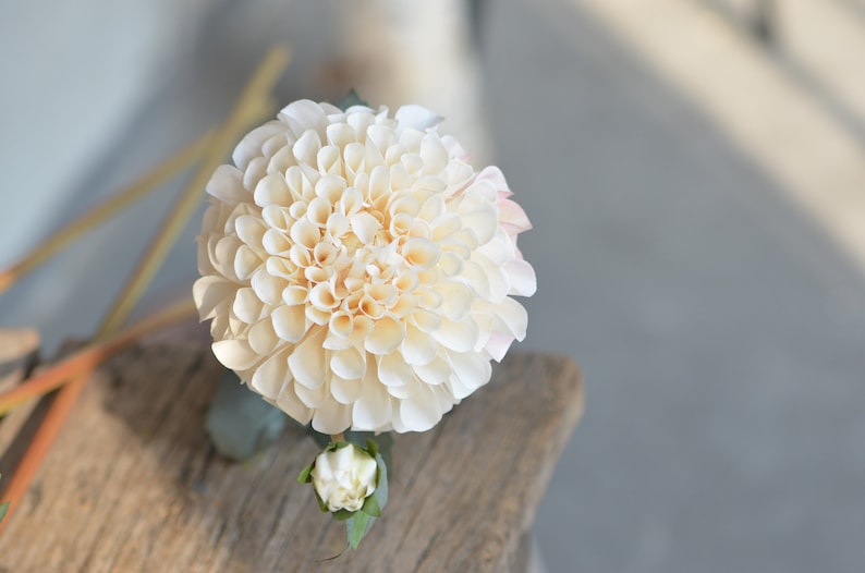 Gradient Colors Dahlia Artificial Dahlia Flowers Big Ivory - Etsy