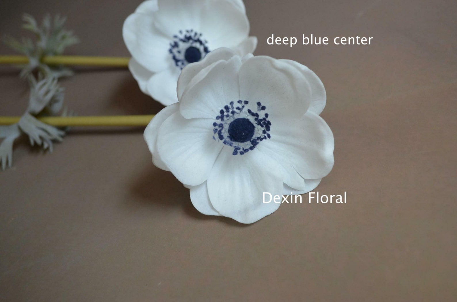 White Anemones Natural Real Touch Flowers Single Stem DIY Silk | Etsy