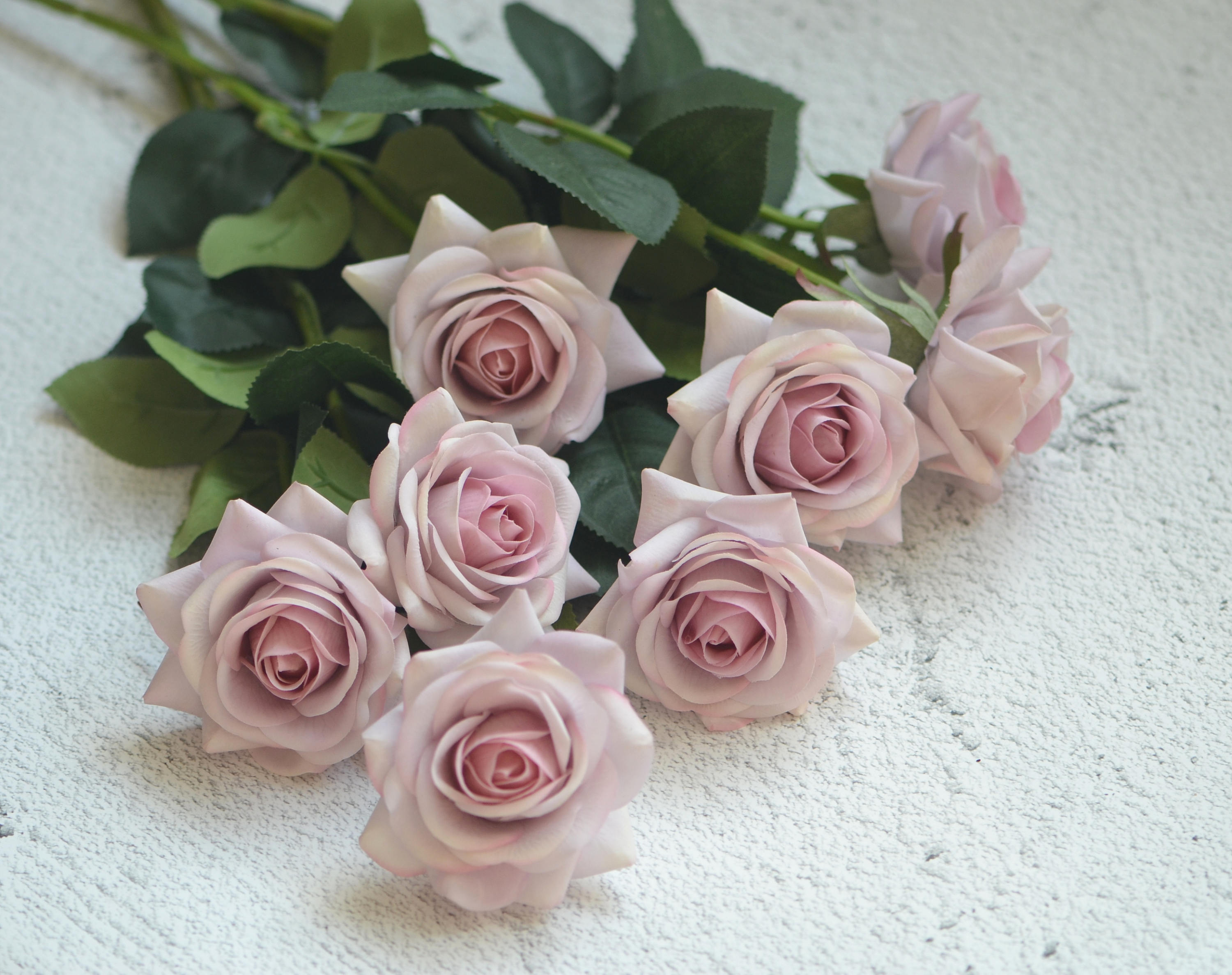 Pale Mauve Purple Roses Real Touch Flowers Silk Roses DIY | Etsy