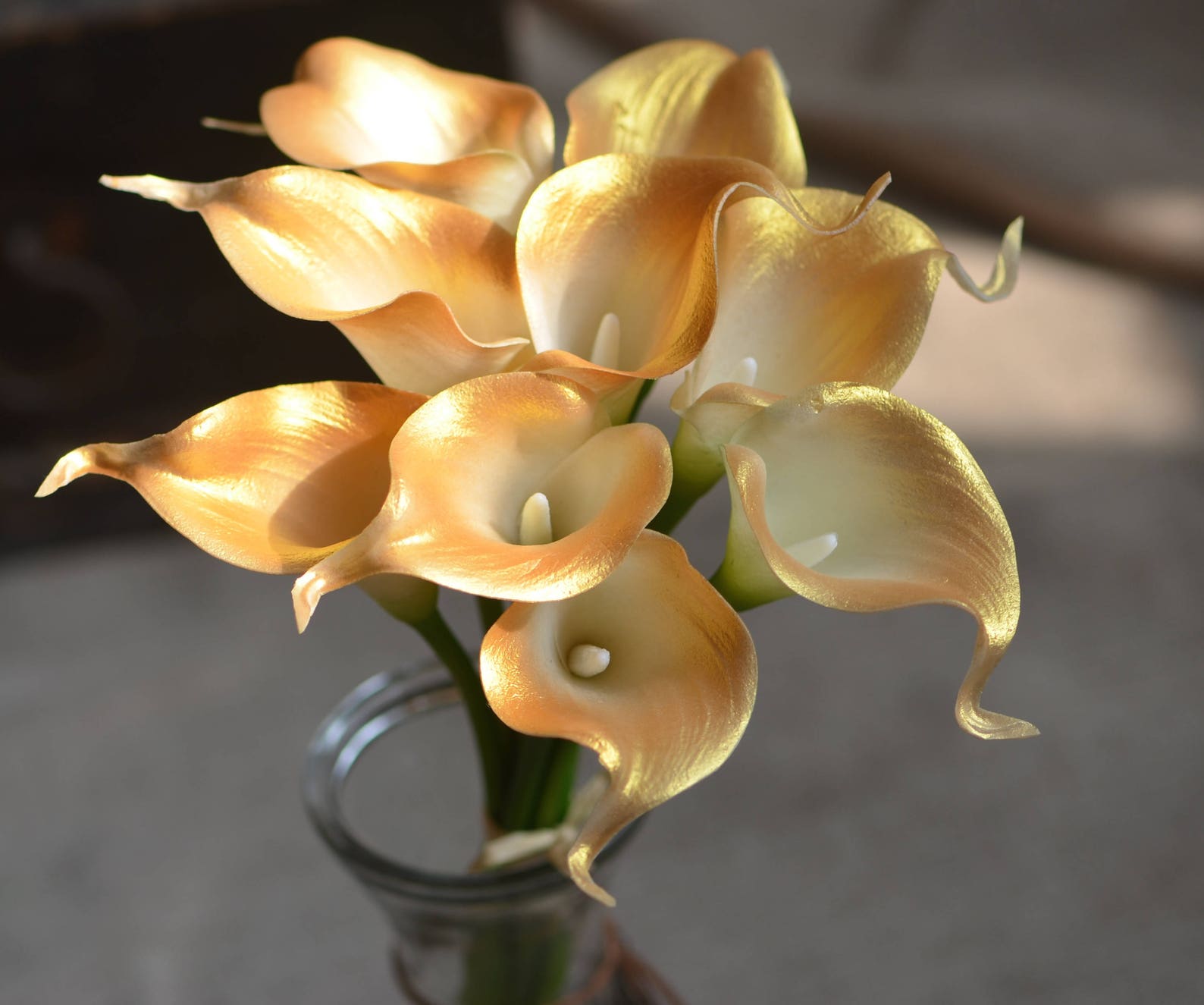 Light Gold Calla Lilies Real Touch Flowers DIY Wedding | Etsy