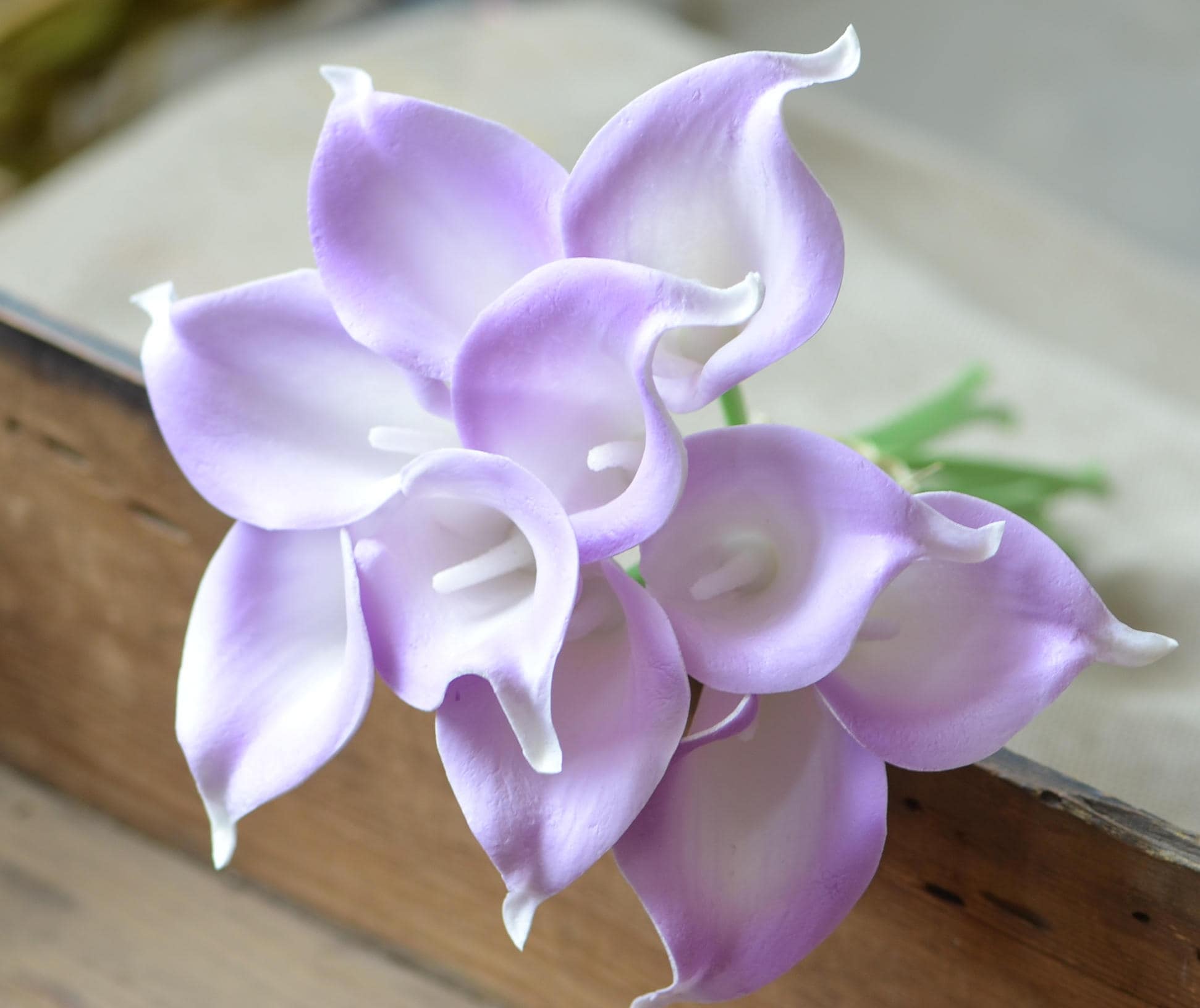 10 Lilac Calla Lily Stems Real Touch Flowers DIY Silk Wedding | Etsy