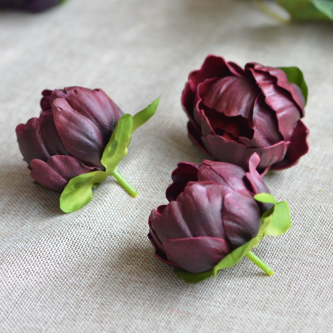 Peony Heads Darker Burgundy Peony Blooms Real Touch Flowers - Etsy