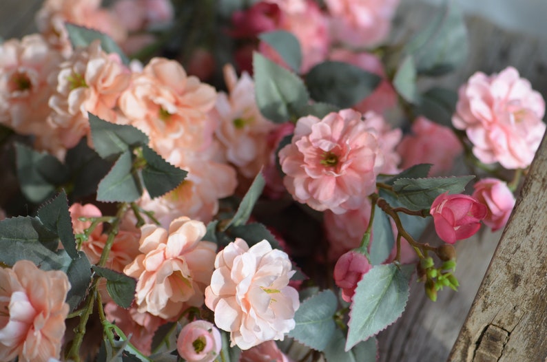 Small Pink Garden Roses Vintage Artificial Wildflowers Faux - Etsy