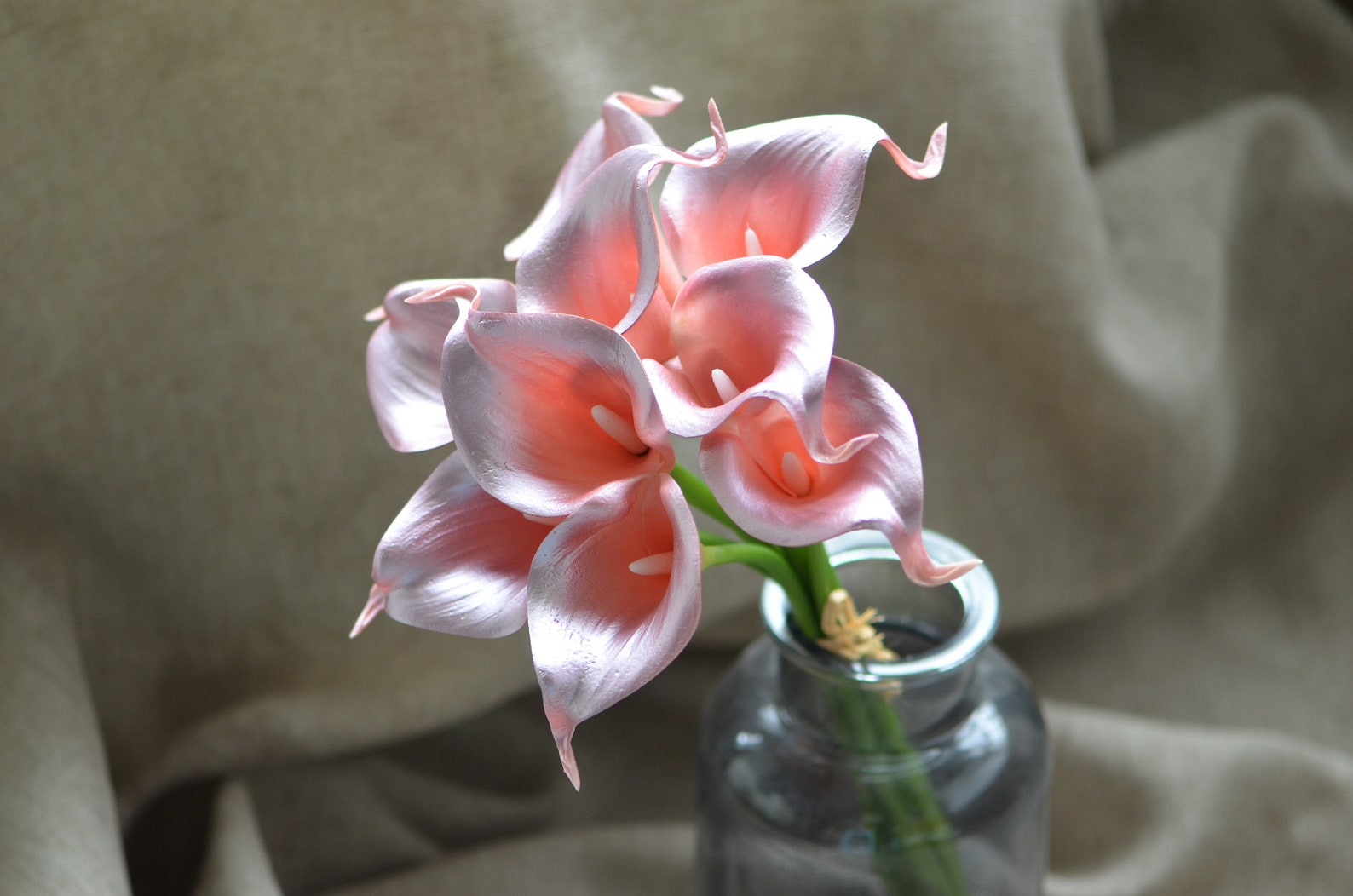 9 Rose Gold Calla Lilies Real Touch Flowers DIY Calla Lilies - Etsy