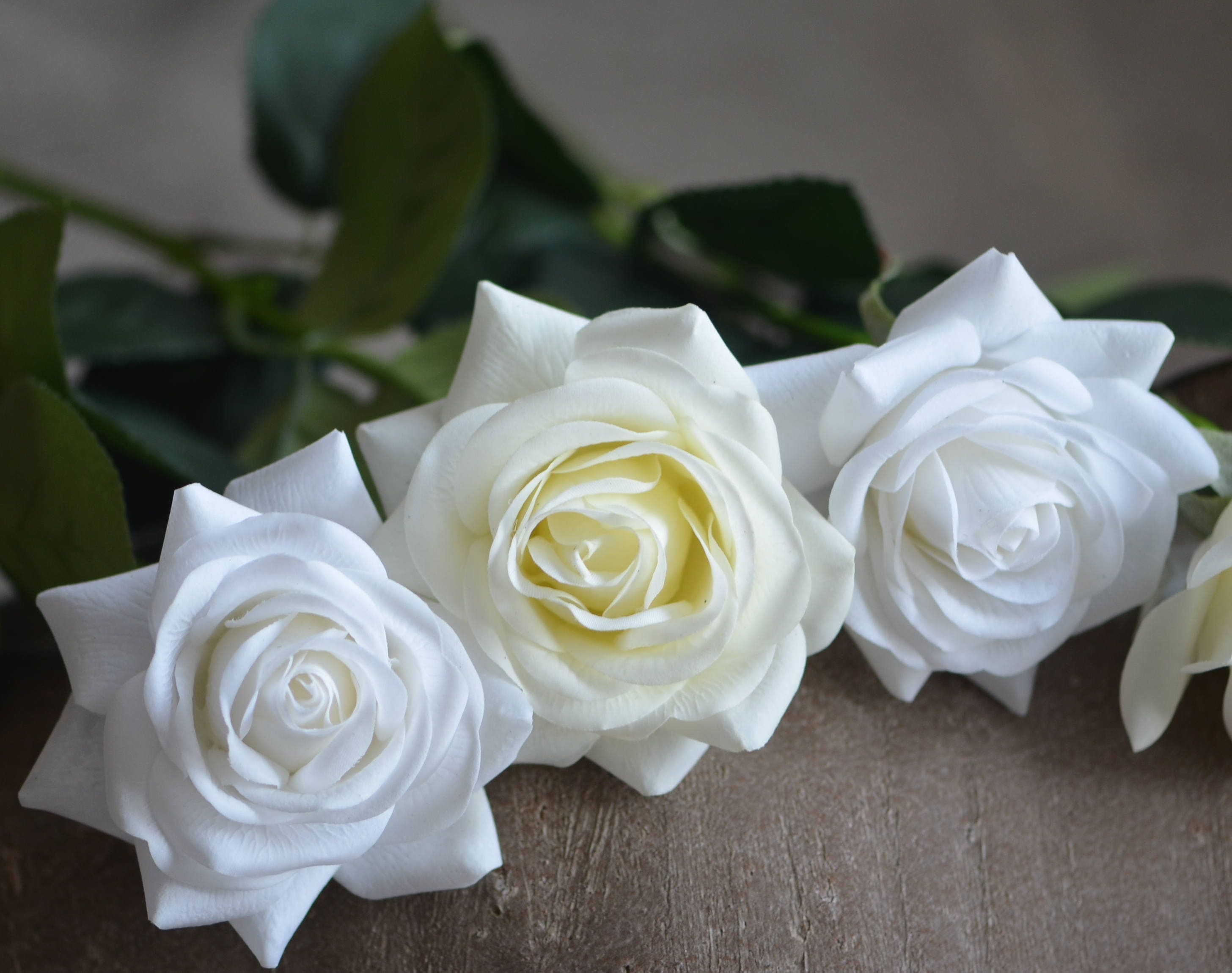 Ivory White Roses Real Touch Flowers Silk Roses DIY Wedding | Etsy