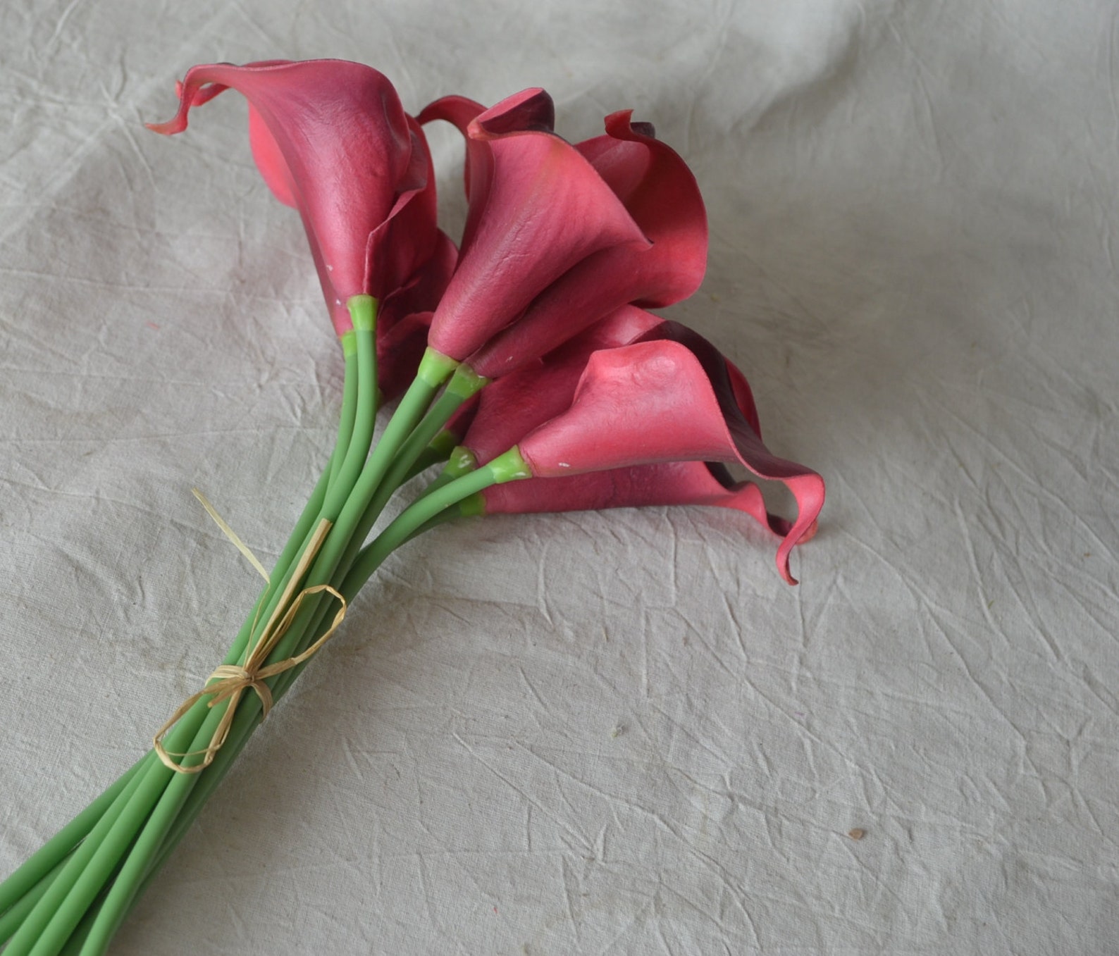 10 Lighter Burgundy Calla Lilies Real Touch Flowers DIY Silk Wedding ...