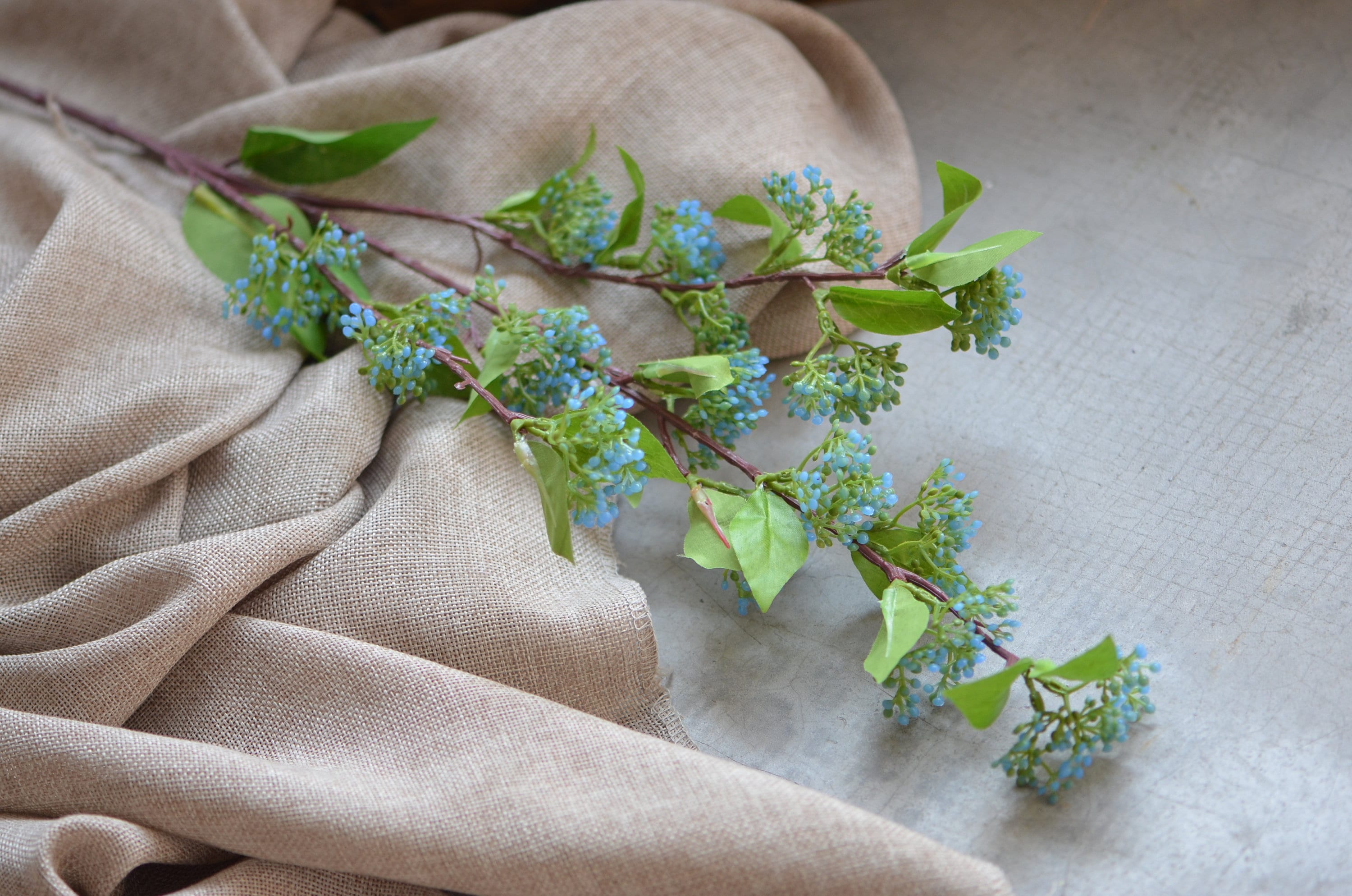 Blue Berries Floral Arrangements Fillers Artificial Greenery | Etsy