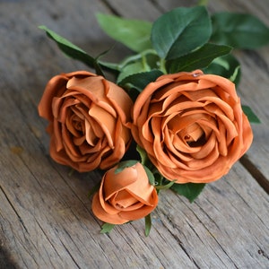 27.5" Morandi Color Real Touch Faux Garden Roses, Artificial DIY ...