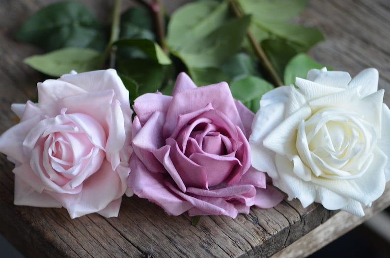 Pink Real Touch Roses Soft Touch Garden Roses Artificial - Etsy