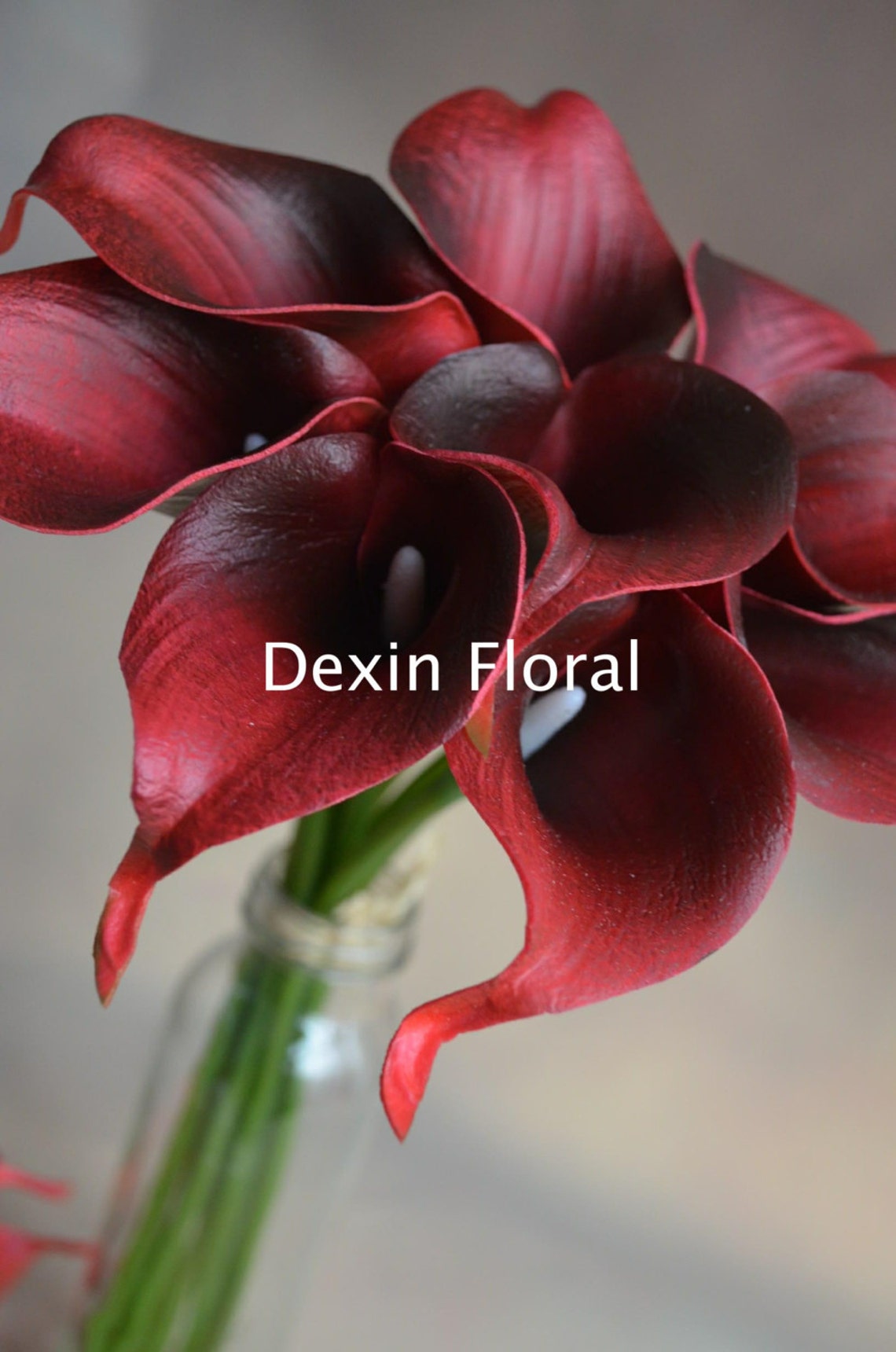 Dark Red Calla Lilies Real Touch Flowers DIY Silk Wedding - Etsy
