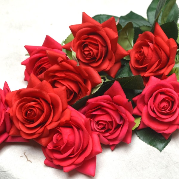 Red Silk Roses - Etsy