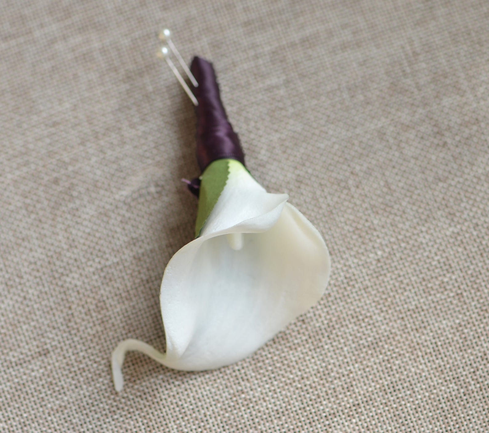 Ivory Calla Lily Boutonnieres Real Touch Flowers Wedding Boutonnieres ...