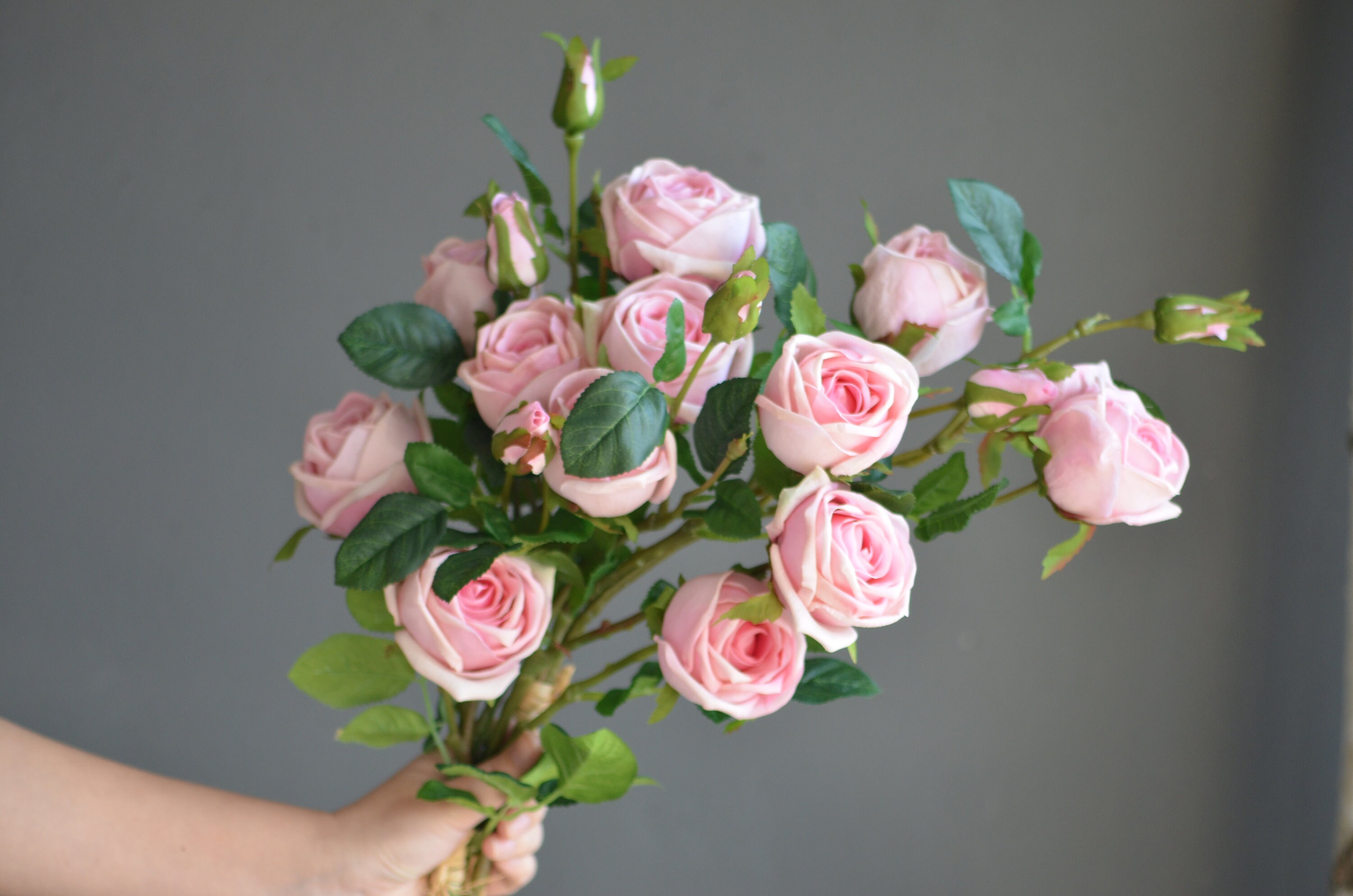Rose Pink Real Touch Roses Bundle With 6 Flower Heads | Etsy Australia