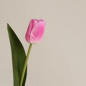 Fake Hot Pink Real Touch Tulip - 14", Artificial Spring Flowers, Spring ...