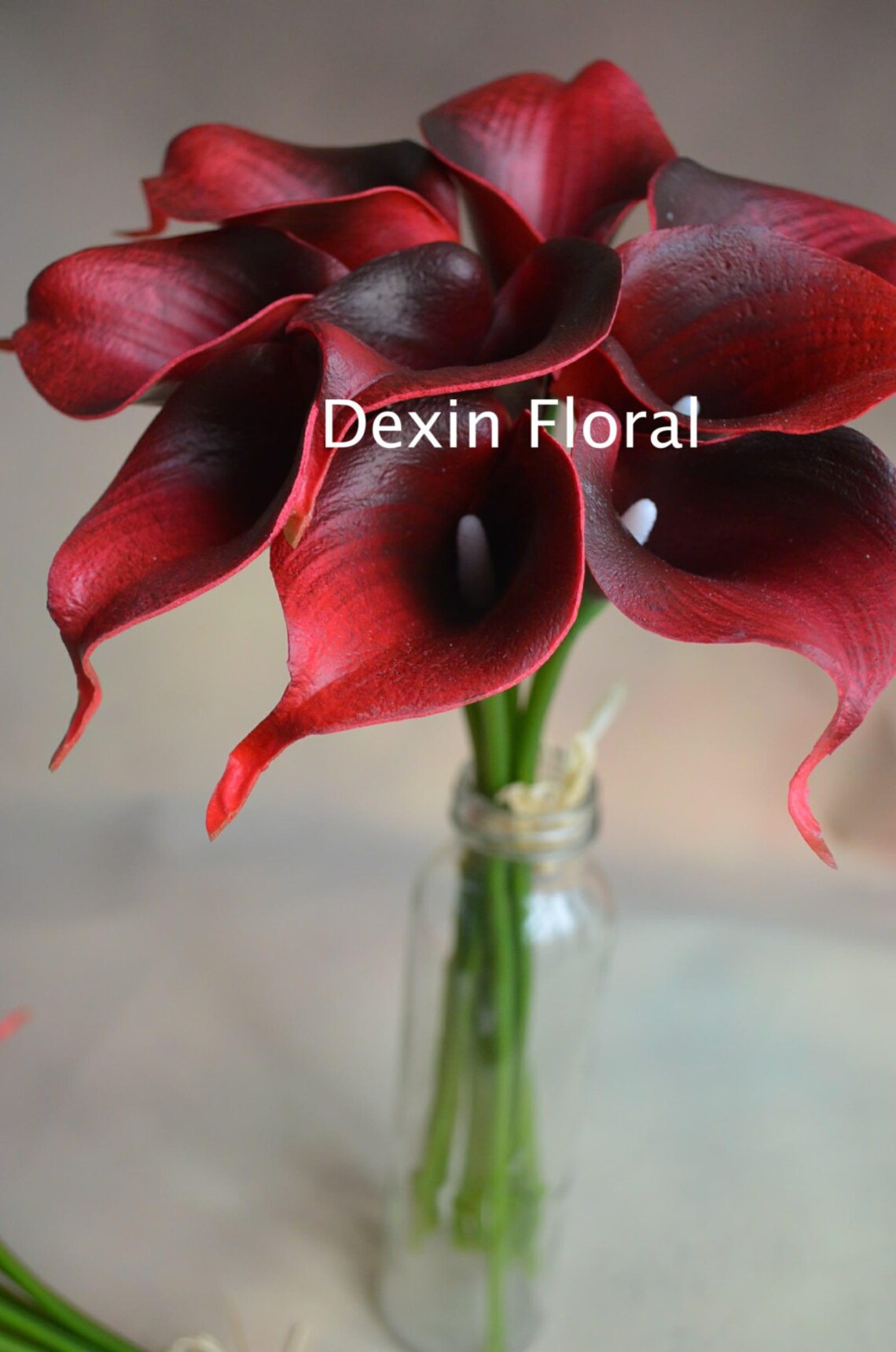 Dark Red Calla Lilies Real Touch Flowers DIY Silk Wedding - Etsy