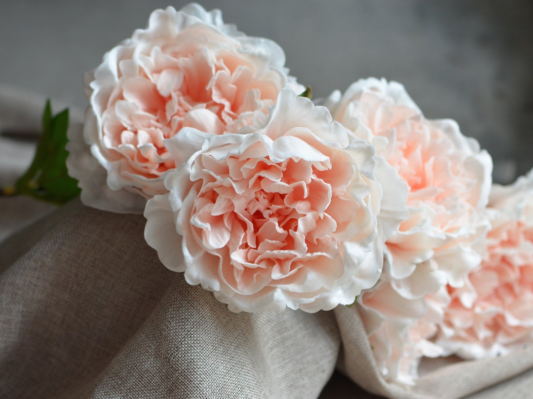 Peach Large Peonies Real Touch Peonies DIY Silk Wedding Centerpieces ...