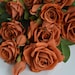 27.5 Burnt Orange Real Touch Artificial Roses, 3 Heads, DIY Florals ...