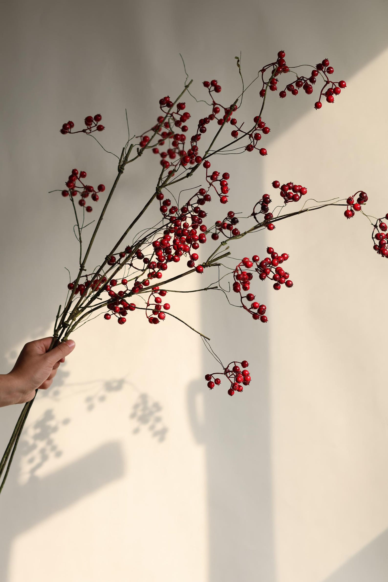 43" Long Stems Berries, Red Green Blue Berry Stems, Fake Berry, Faux ...