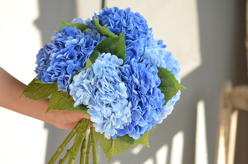 20 Real Touch Blue Hydrangea Stem High Quality - Etsy