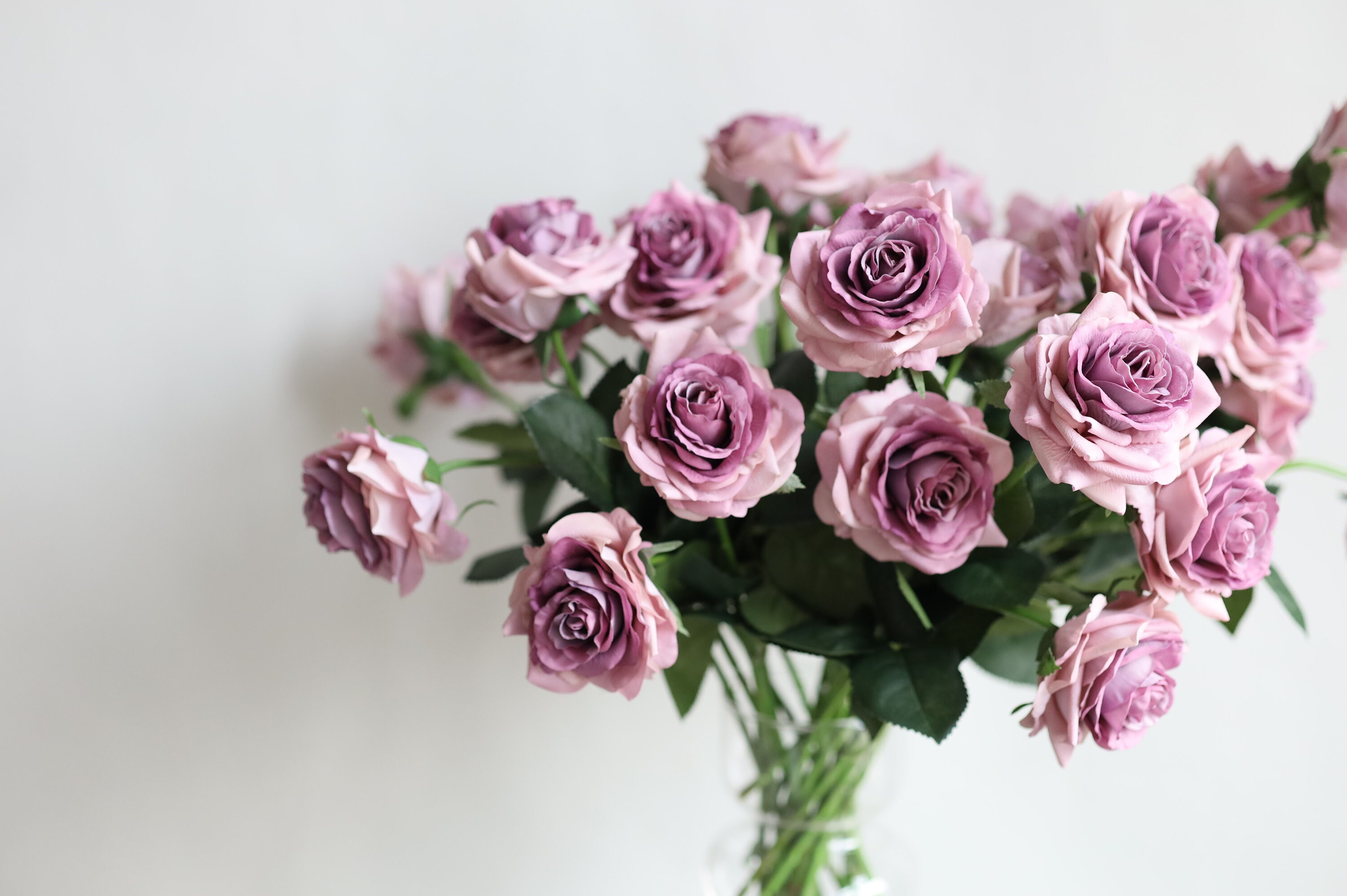 17" Faux Real Touch Roses-smoky Mauve, Artificial Rose Stem DIY Florals ...