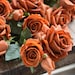 27.5 Burnt Orange Real Touch Artificial Roses, 3 Heads, DIY Florals ...